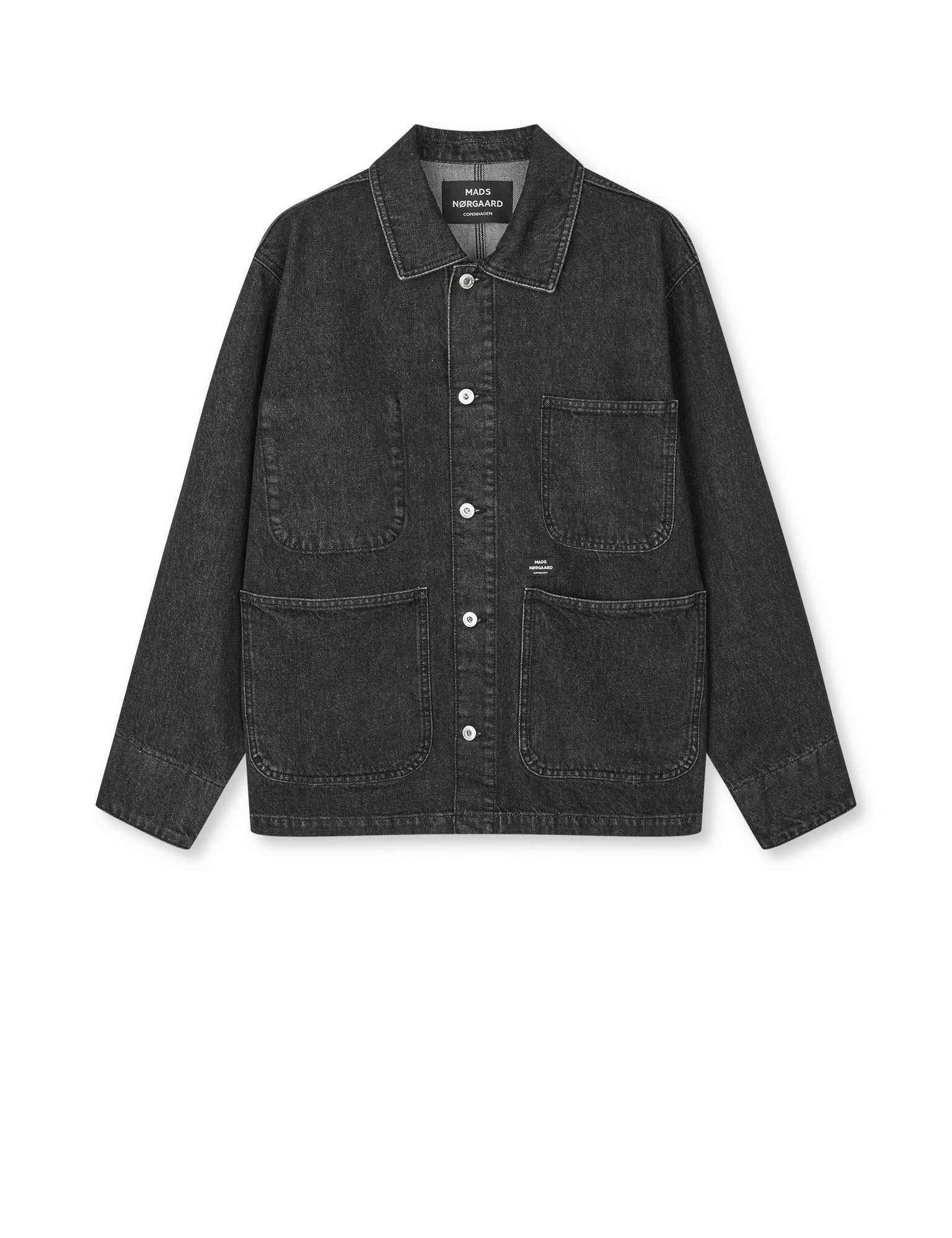 Arizona Black Denim Chore Jacket, Black Grey Stone Wash – MADS NØRGAARD ...