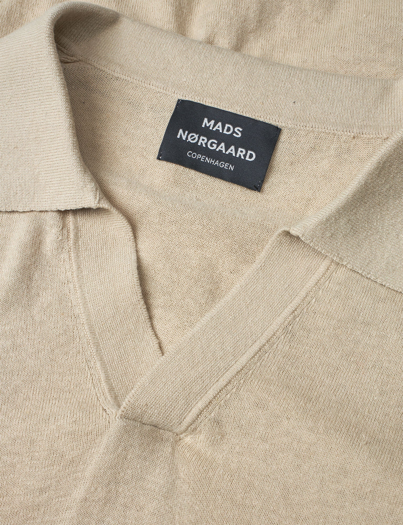 Cotton Lino Theo Polo LS Knit, Castle Wall – MADS NØRGAARD – COPENHAGEN